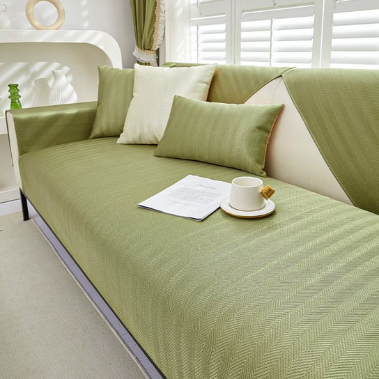 Matcha Green, 110*210 cm, chłodna, lodowa, jedwabna poduszka na sofę, letnia, fajna mata ...