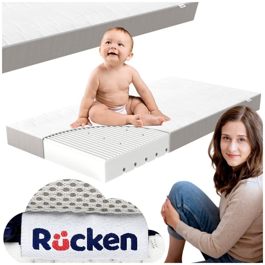 Materac 160x90 Piankowy do Łóżeczka Premium Medyczny Wentylowany ...