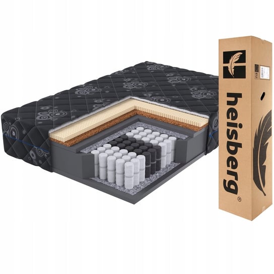 Materac 80x200 BLACK DREAM H4/H3 black foam lateks kokos 24cm HEISBERG ...