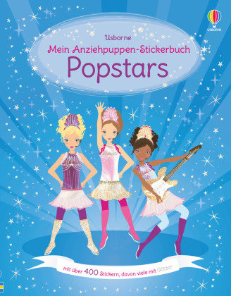 Mein Anziehpuppen-Stickerbuch: Popstars - Usborne Verlag | Książka w Empik