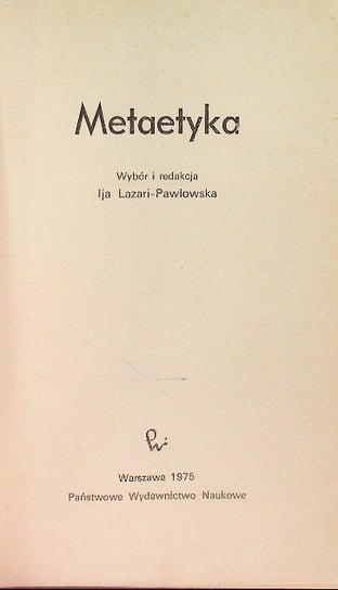 Metaetyka - Opracowanie zbiorowe | Książka w Empik