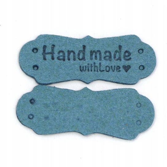 Metka Handmade with love 5szt niebieska 4x2 cm - DIYQueen | Sklep EMPIK.COM