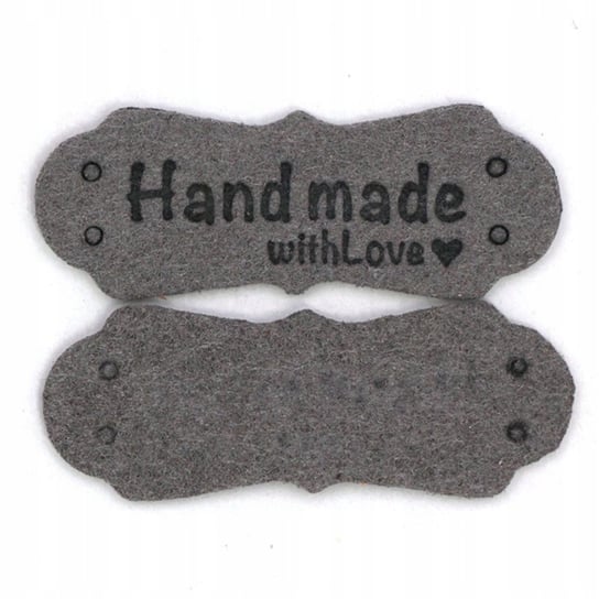 Metka wszywka Handmade with love 5szt szara 4x2 cm - DIYQueen | Sklep ...