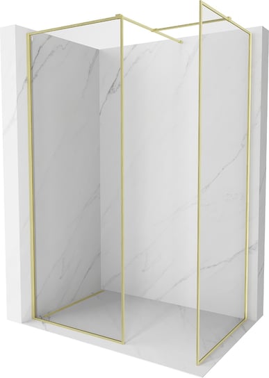 Mexen Kioto-F ścianka prysznicowa Walk-in z ramką 120 x 90 cm, transparent 8 mm, złota ...