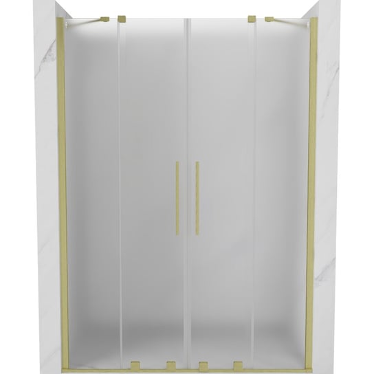 Mexen Velar Duo drzwi prysznicowe rozsuwane 140 cm, szron, złote ...