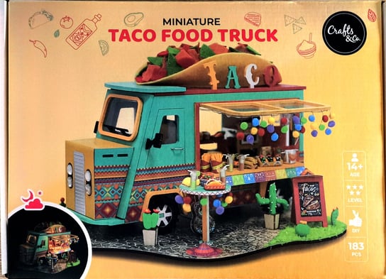 Miniaturowy domek TACO FOOD TRUCK DIY LED Żarciowóz ZRÓB TO SAM Craft ...