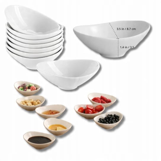 Miseczki Do Dipow Sosow Przekasek Dodatkow Sosjerki Porcelana 85Ml - 8 ...