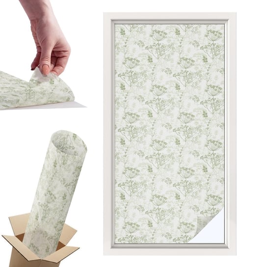 Mleczna Folia Matowa Na Szklane Drzwi I Okna Botaniczny Wzór 50x100 cm ...