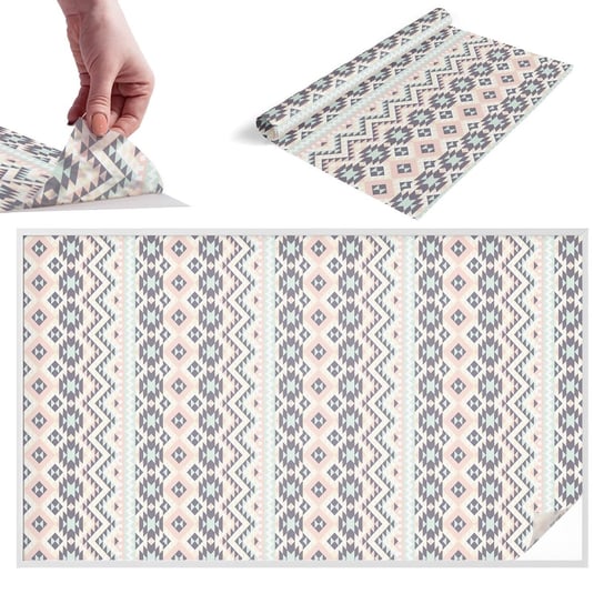 Mleczna Folia Matowa Na Szklane Drzwi I Okna Pastelowa Geometria ...