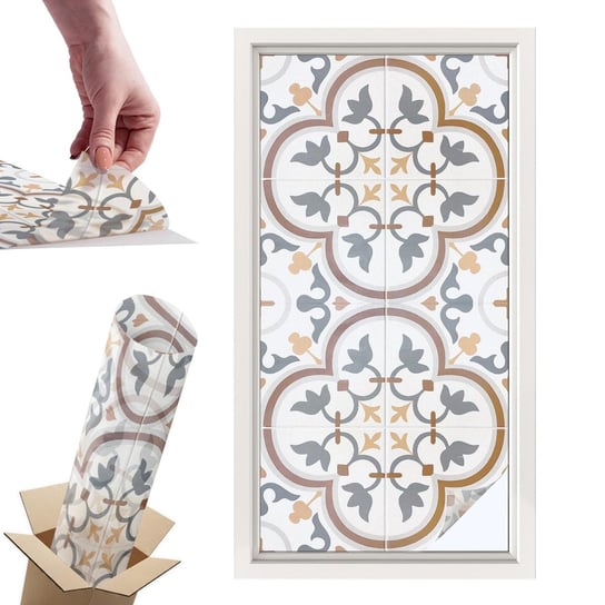 Mleczna Folia Witrażowa Na Okna I Szklane Drzwi Kaflowe Ornamenty ...