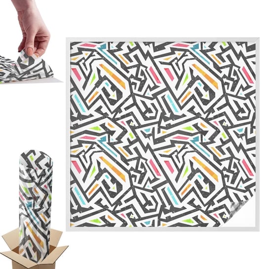 Mleczna Folia Z Nadrukiem Dekoracyjnym Abstrakcyjna Geometria 100x100 cm - Tulup | Sklep EMPIK.COM