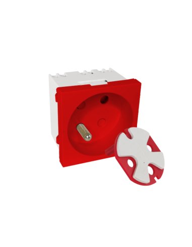Modularne gniazdo elektryczne 2P+Z, 45x45, DATA z kluczem, czerwone ALANTEC - Alantec | Sklep ...