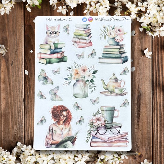 Mol książkowy _ 2c naklejki do planerów journalingu - Karo Happy Plans ...