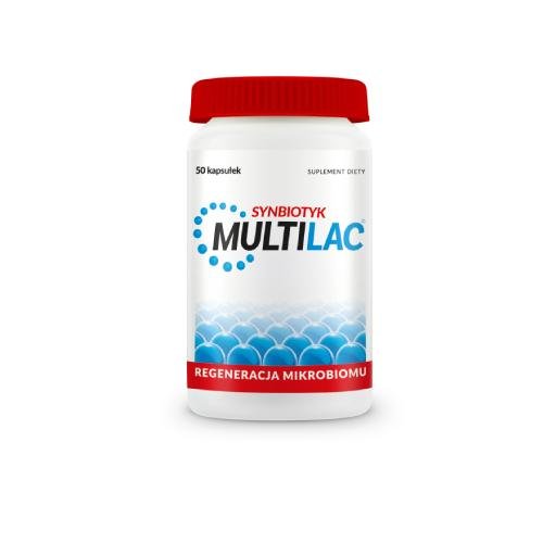 Multilac Synbiotyk Prebiotyk Kapsułki 50 szt. Suplement Diety | Sklep ...