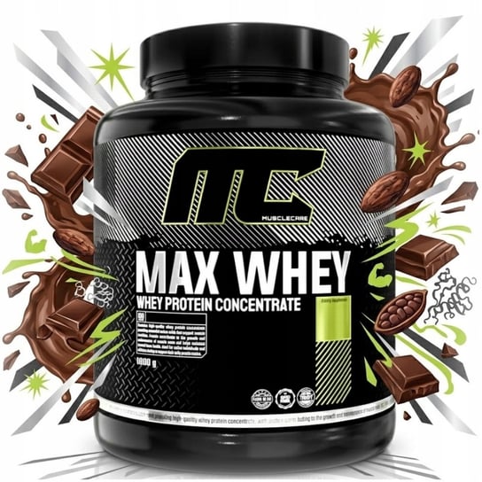 MuscleCare Max Whey 1800 g Chocolate WPC BIAŁKO KONCENTRAT MASA ...