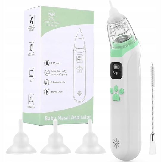 MYPIN Elektryczny Aspirator do Nosa dla Niemowląt, z 3 Poziomami Ssania ...