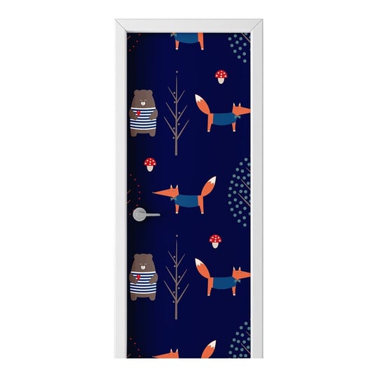 Naklejka na drzwi HOMEPRINT Lis oraz niedźwiedzi 85x205 cm - HOMEPRINT ...