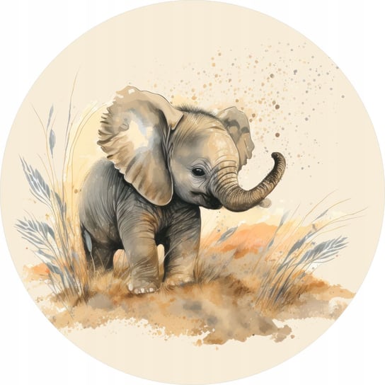 Naklejka okrągła dla dzieci słoniątko, mały słonik MN052 - Inna marka ...