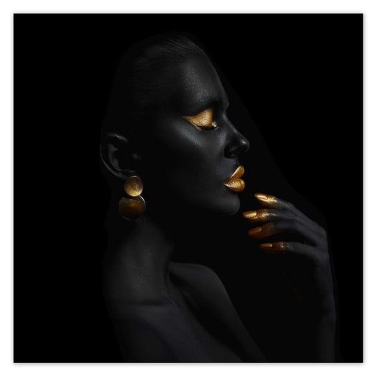 Naklejka ścienna 100x100 Makijaż na bogato Złoto - ZeSmakiem | Sklep EMPIK.COM