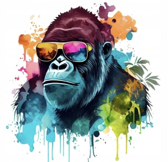 Naklejka Uv Wypukła Ozdobna DTF UV Aplikacja Goryl Małpa Monkey - Atram ...