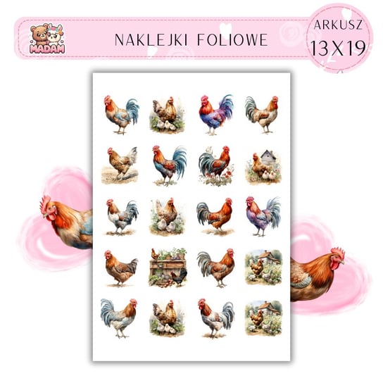 Naklejki Foliowe Kogut 13x19, Madam - Inna marka | Sklep EMPIK.COM