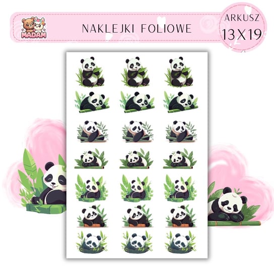 Naklejki Foliowe Pandy 13x19, Madam - Inna marka | Sklep EMPIK.COM
