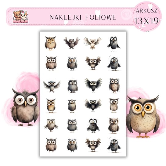 Naklejki Foliowe Sowy 13x19, Madam - Inna marka | Sklep EMPIK.COM