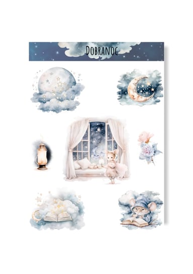 Naklejki na dobranoc dla dziecka do albumu do kartek baby shower roczek ...