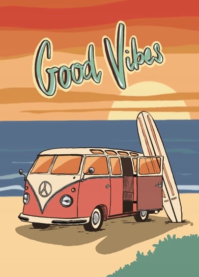 Naklejki na ścianę Good Vibes Surf Bus 91,5x61 - Atram | Sklep EMPIK.COM