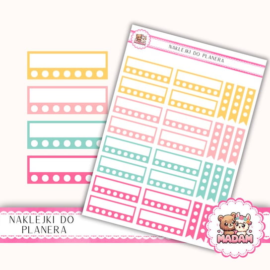 Naklejki planerowe habit tracker 13x18 Letni Sorbet Mix do planera ...