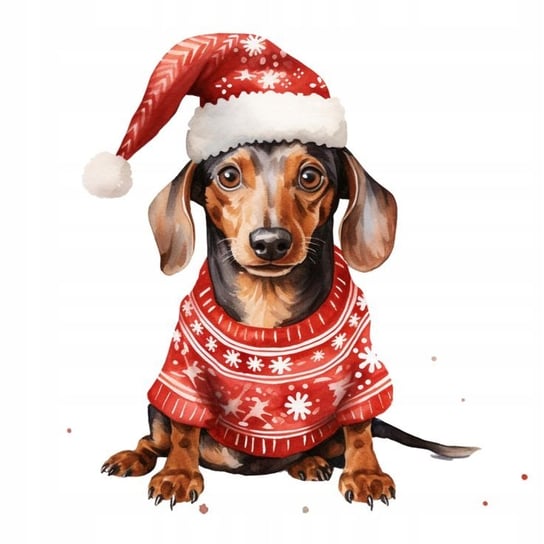 Naprasowanka Aplikacja Termo Naklejka Na Odzież Słodki Jamnik Święta ...