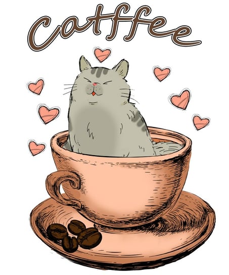 Naprasowanka Kot kawa kotek meme 3 - Zebra | Sklep EMPIK.COM