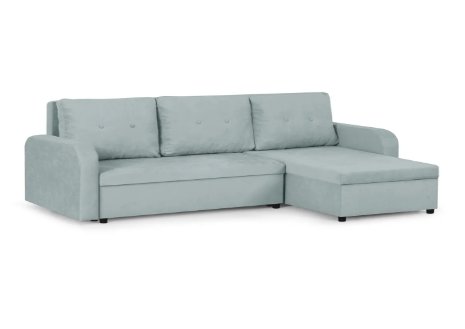 Narożnik kanapa z funkcją spania sprężyny bonell BERLIN miętowy - wygodniej.pl | Sklep EMPIK.COM