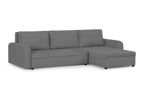 Narożnik kanapa z funkcją spania sprężyny bonell BERLIN szary - wygodniej.pl | Sklep EMPIK.COM
