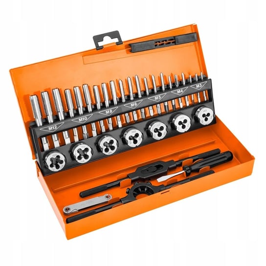 NEO TOOLS, Narzynki i gwintowniki M3-M12, zestaw 32 szt. HSS w walizce ...