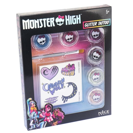 Nice Group - Monster High Glitter Tattoo, zestaw brokatowych tatuaży i ...
