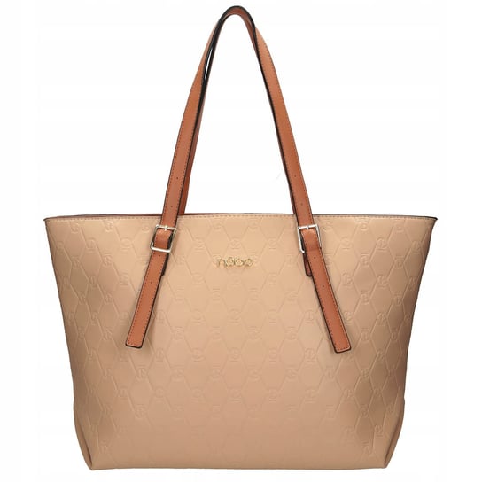 Nobo Duża Beżowa Damska Torba Shopper Monogram - Nobo | Moda Sklep EMPIK.COM