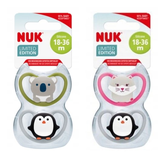 NUK, Smoczek uspokajający, silikonowy, Space monochrom, 18-36m, 2 szt - Nuk | Sklep EMPIK.COM
