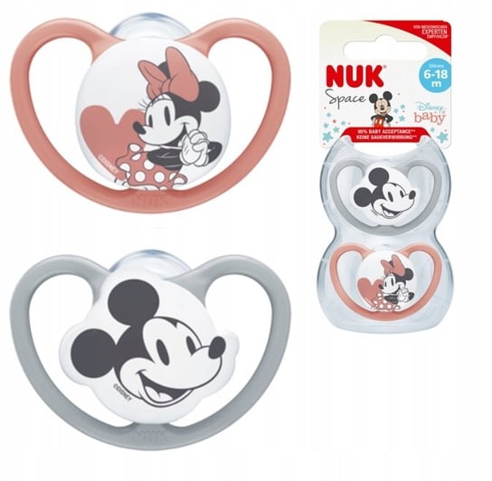 NUK SPACE silikonowy SMOCZEK Myszka Miki 6-18 2szt - Nuk | Sklep EMPIK.COM