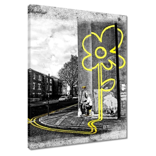 Obraz 40x50cm Banksy Żółty kwiatek - ZeSmakiem | Sklep EMPIK.COM