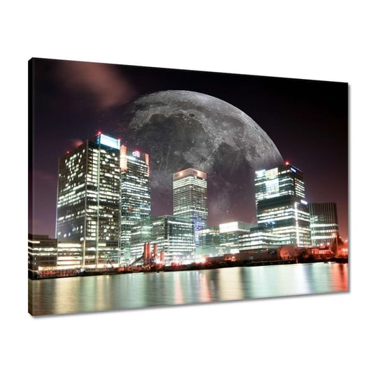 Obraz 70x50 Miasto nocą Księżyc - ZeSmakiem | Sklep EMPIK.COM