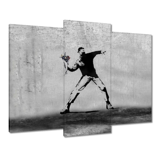 Obraz 90x70cm Banksy Miotacz kwiatów - ZeSmakiem | Sklep EMPIK.COM