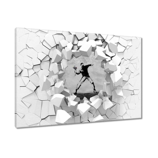 Obraz Banksy Miotacz kwiatów, 120x80cm - ZeSmakiem | Sklep EMPIK.COM