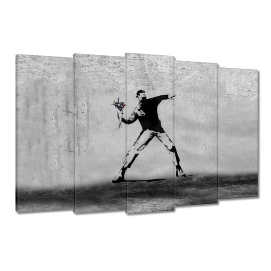 Obraz Banksy Miotacz kwiatów, 150x95cm - ZeSmakiem | Sklep EMPIK.COM