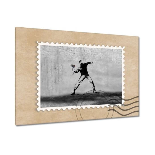 Obraz Banksy Miotacz kwiatów, 90x60cm - ZeSmakiem | Sklep EMPIK.COM