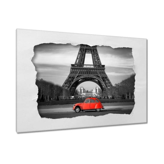 Obraz Czerwone auto Wieża Eiffla, 120x80cm - ZeSmakiem | Sklep EMPIK.COM