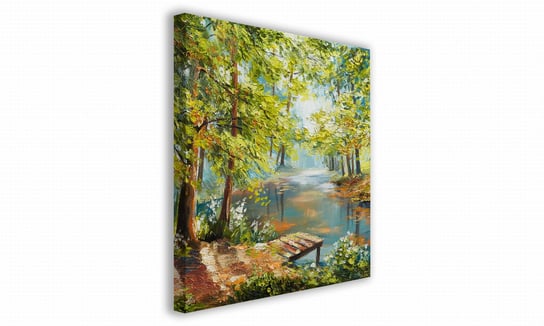 OBRAZ NA PŁÓTNIE 097 Staw w lesie 60x60cm - HOME DRUK | Sklep EMPIK.COM