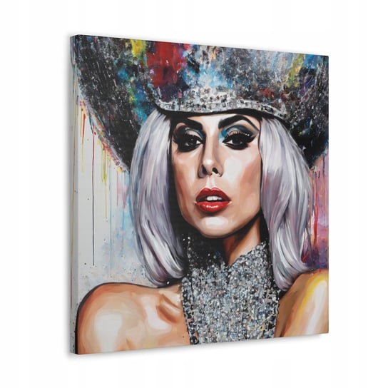 Obraz na płótnie 60x60 LADY GAGA portret druk cyfrowy jak olejny - Inna ...
