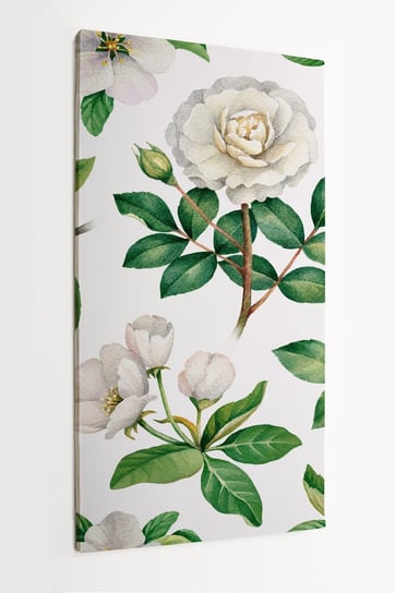 Obraz na płótnie HOMEPRINT, akwarela białe kwiaty na jasnym tle 60x120 ...