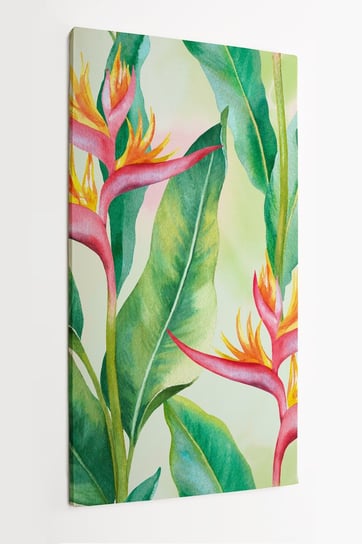 Obraz na płótnie HOMEPRINT, Akwarela helikonia, kolorowe kwiaty ...